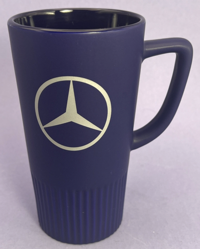 Mercedes Benz Mug Tall 16 oz Cup Dark Blue White Logo Coffee | eBay