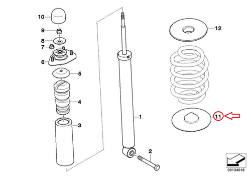 BMW 3 E46 Hinteres Gummi-Unterfederpolster 33531094518 NEUES ECHTES ...