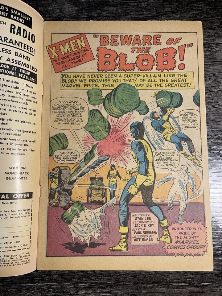 UNCANNY X-MEN #3 (1964) - JACK KIRBY MARVEL 1ST APPEARANCE BLOB NICE ...