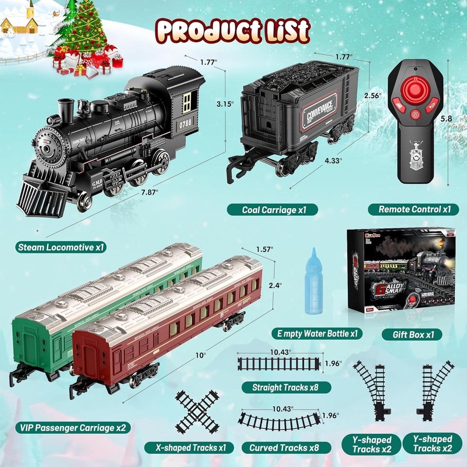 Train Set, Remote Control Train Toys with Luxury Track & Glowing ...