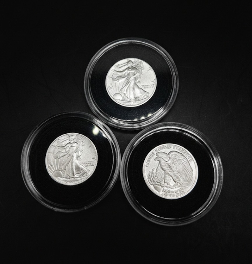 Lot 2 Silver Rounds - Walking Liberty Eagle Design .999 Fine Bullion 1 ...