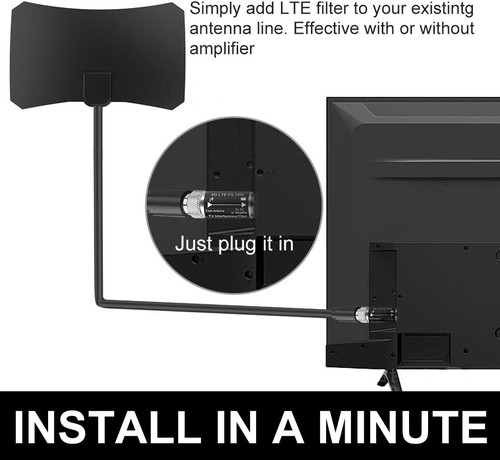 LTE Filter for TV Antenna,Filters 4G 5G Signal Reduces Silver, Black | eBay