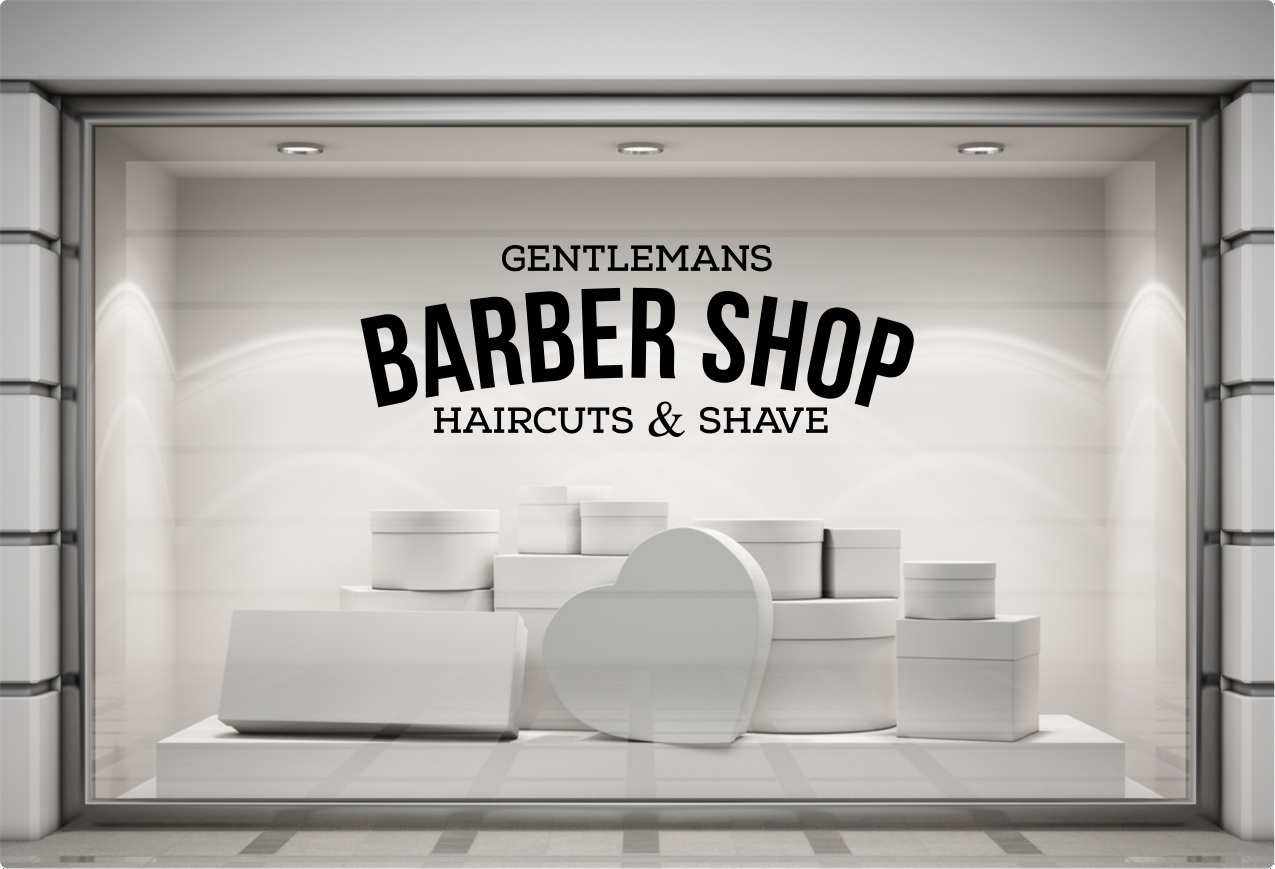 Barber Shop Window Sticker Barbers Barbershop Hairdressers Salon Vinyl ...