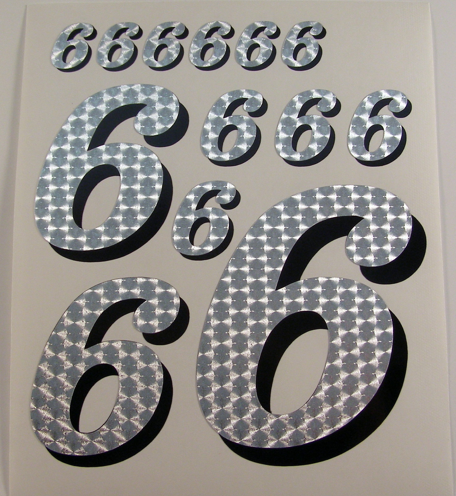 Racing Numbers Number 6 Decal Sticker Pack Silver Black 1/8 1/10 RC ...