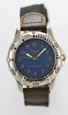 Acqua Watch Mens Stainless Steel Silver Leather Nylon Black Brown Blue ...