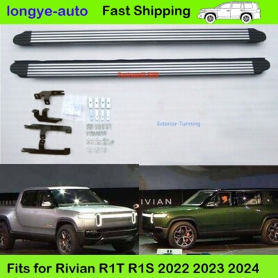 2PCS Running Board Side Step Pedal Nerf Bar Fits for Rivian R1T R1S ...