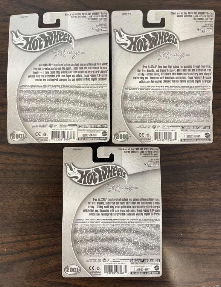 Hot Wheels Racing 2001 Tail Dragger #33 Oakwood, #55 Square D, #99 ...