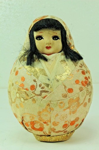 Vintage Japanese Okiagari Koboshi Style Daruma Doll Kimono Roly-Poly ...