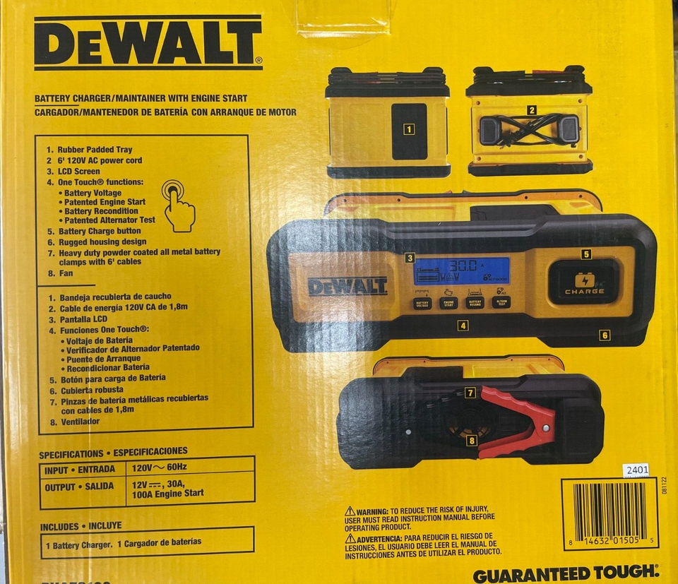 DeWalt DXAEC100 Battery Charger/Maintainer w 100A Engine Start (E10035282) | eBay