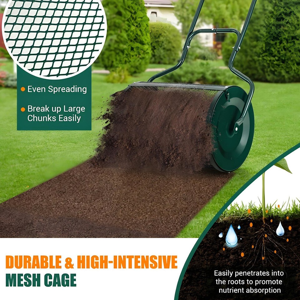 Spreader Roller Rolling Garden Lawn Compost Peat Loam Top-Dressing ...