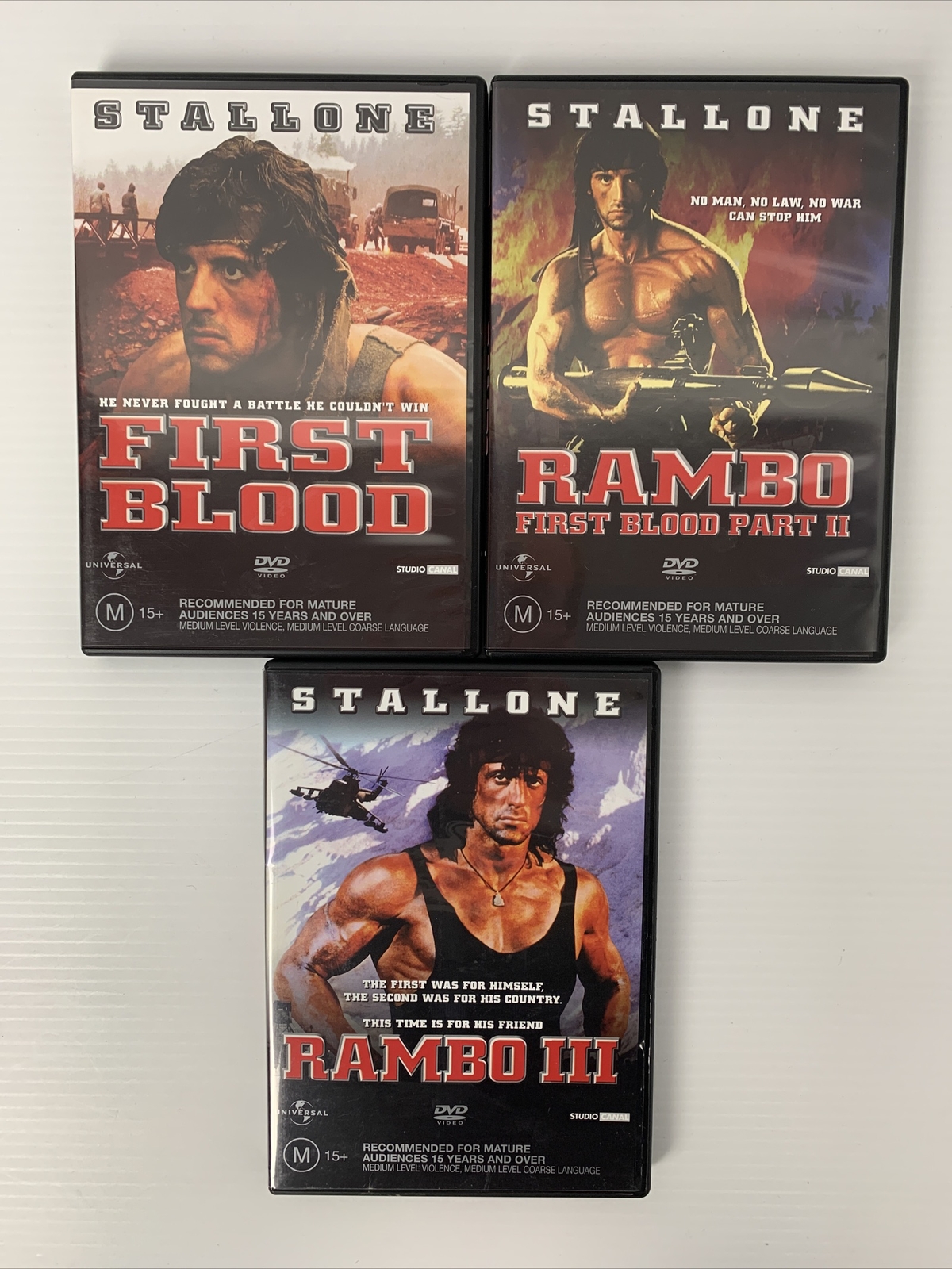 Rambo Trilogy DVD Box Set + 2x New Rambo DVDs Cases Only Sylvester ...