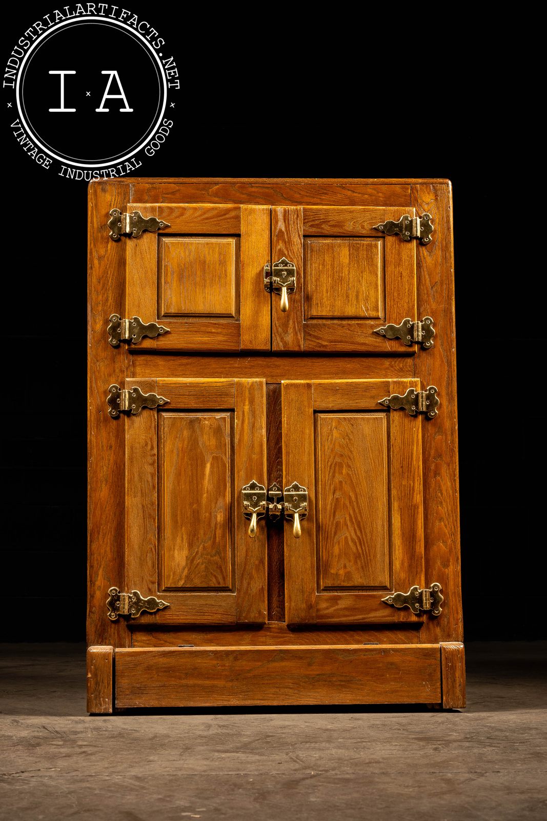 Early 20th Century 4-Door Oak Ice Box | eBay