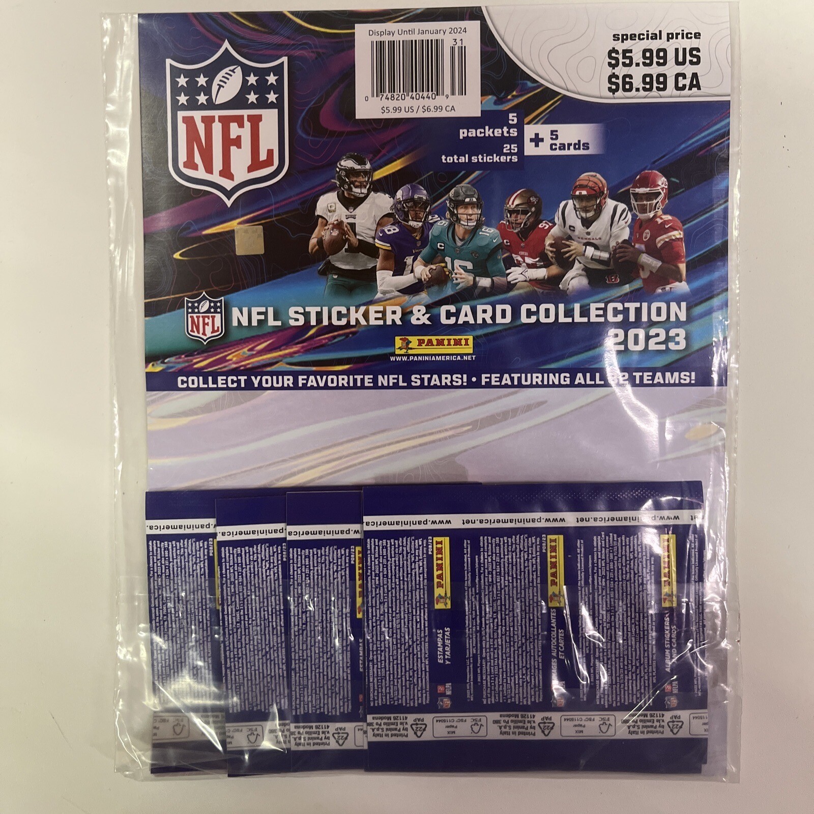 2023 NFL Sticker & Card Collection 25 Stickers + 5 Cards Panini | eBay