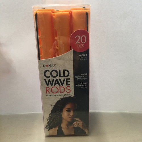 Donna Cold Wave Rods 20 Piece Set Rubber Bands Slots Roller Curler 9/16 ...