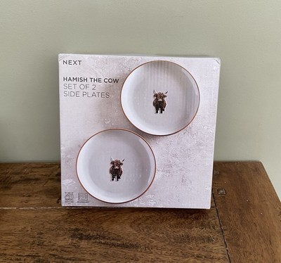 NEXT Hamish Side Plates Set Of 2 Highland Cow Table Serving - BNIB ...