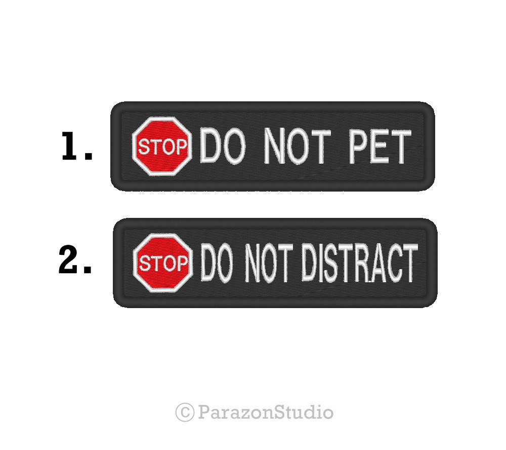 Custom Embroidered Stop Sign Do Not Distract Do Not Pet Service Dog Sew ...