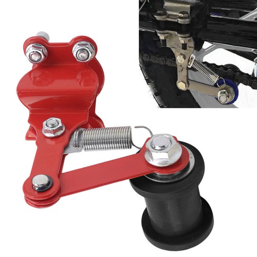 Red+Black Bolt On Chain Tensioner & Roller Adjuster Motorcycle ATV Dirt ...