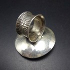 Alex Sanchez NAVAJO Sterling Silver WEBBED TURQUOISE Petroglyph RING ...
