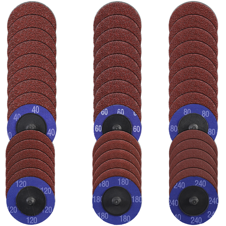 80PCS 2" Roll Lock Sanding Discs Set W/ 1/4 Holder Die Grinder Quick ...