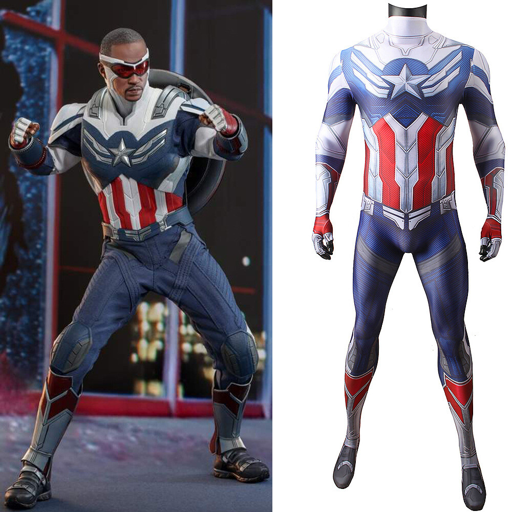 Falcon Jumpsuit Captain America Bodysuit Cosplay Costume Adult & Kids ...