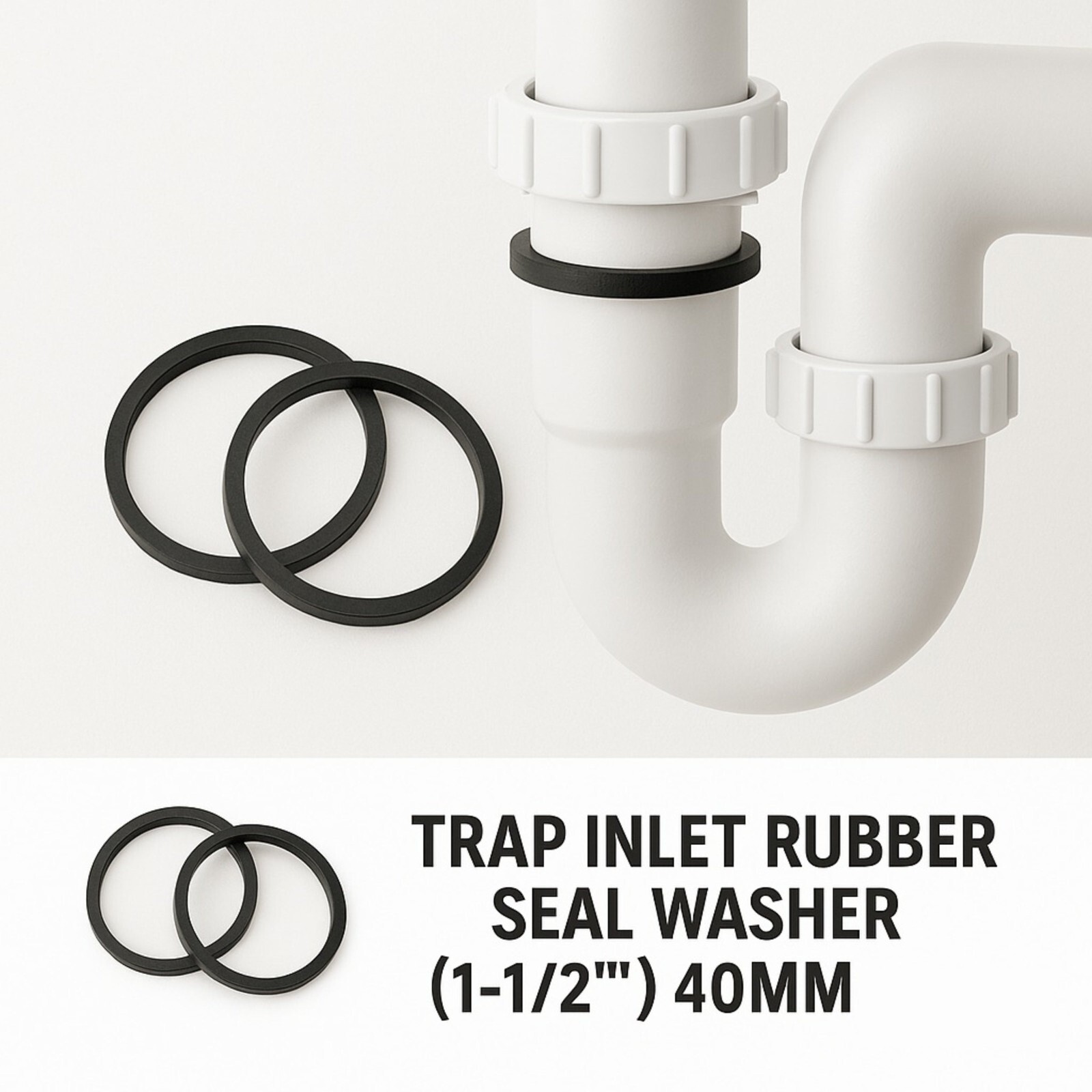 1-1/2" 40mm Sink Bath Waste Trap Seal Rubber Washer Pack (Pack Of 5 ...