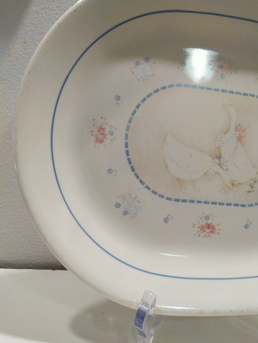 Vintage Corelle Country Promenade Geese Goose 12" Oval Tray Plate ...