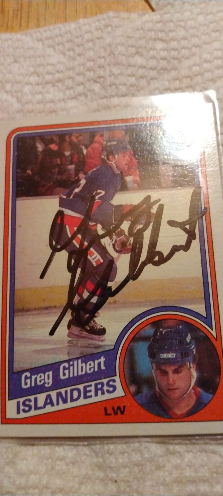 1984 Topps Hockey Card Of Greg Gilbert, In Hand Autograph | eBay