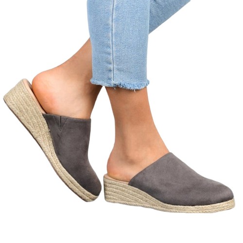 Womens Closed Toe Mule Wedges Sandals Slides Slip On Backless Loafer | eBay