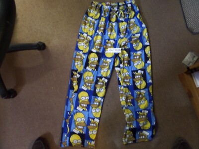 THE SIMPSONS Lounge Pants Homer Pajama Pants SOFT Polyester size L New ...