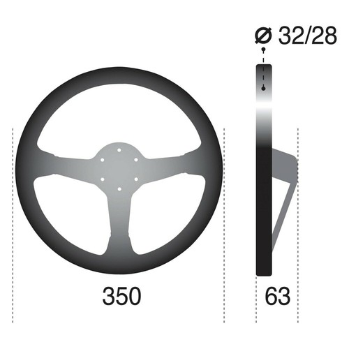 Sparco 015R345MLN 3-Spoke R345 Series Competition Black Leather ...