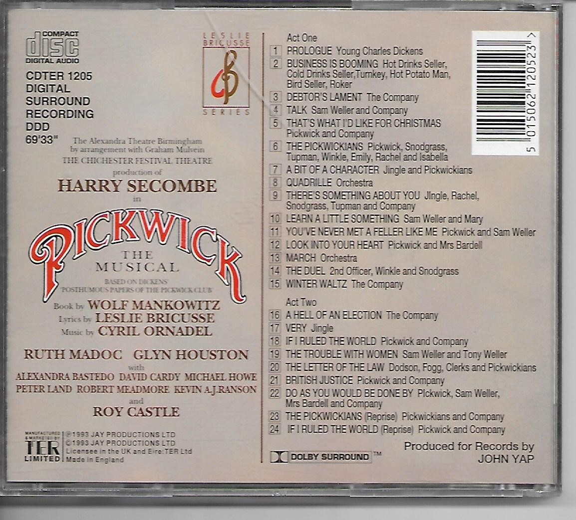 PICKWICK THE MUSICAL CD 5015062120523 | eBay UK