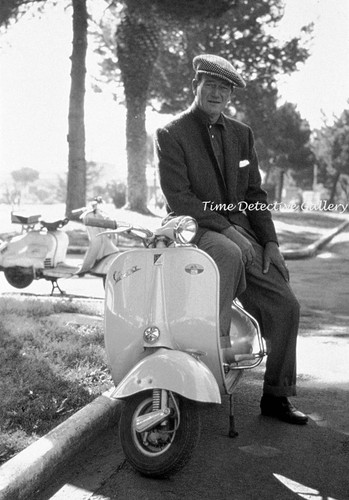 John Wayne Sitting on a Vespa - Vintage Photo Print | eBay