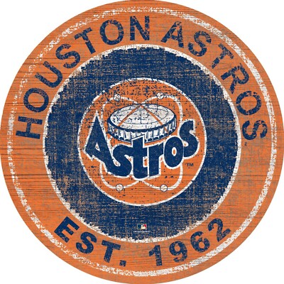 Houston Astros Sign Round Distressed Historic Throwback Sign 24 ...