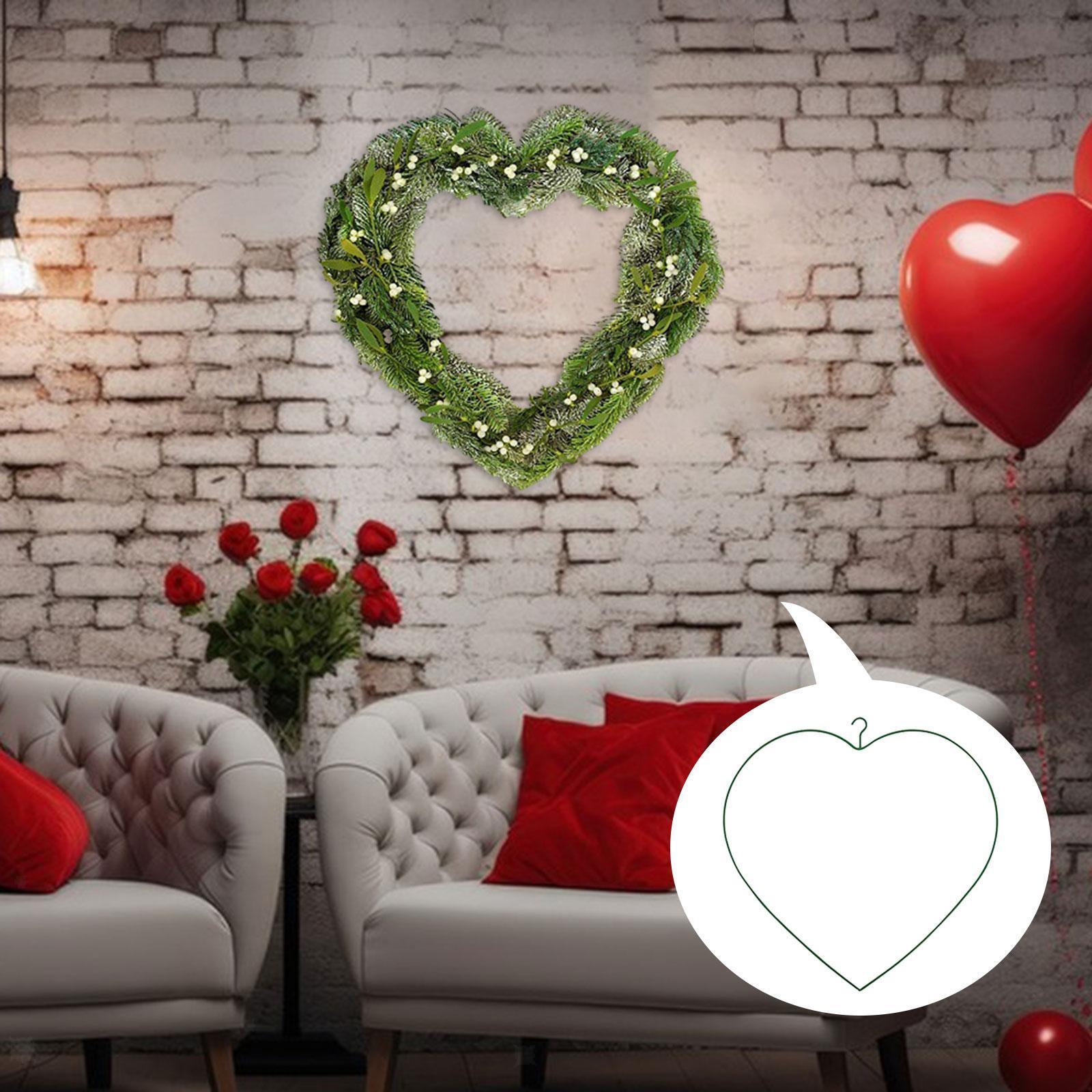 Heart Shaped Wire Wreath Frame Valentines Day Decoration for Crafts ...