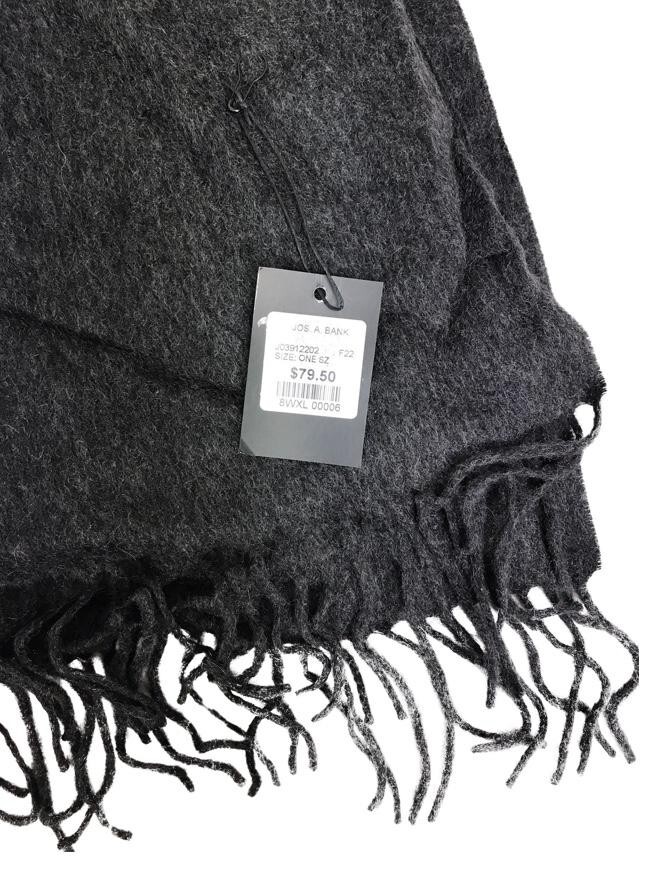 New with Tag Jos. A. Bank Men's Cashmere Scarf Charcoal Grey Size 70x12 ...