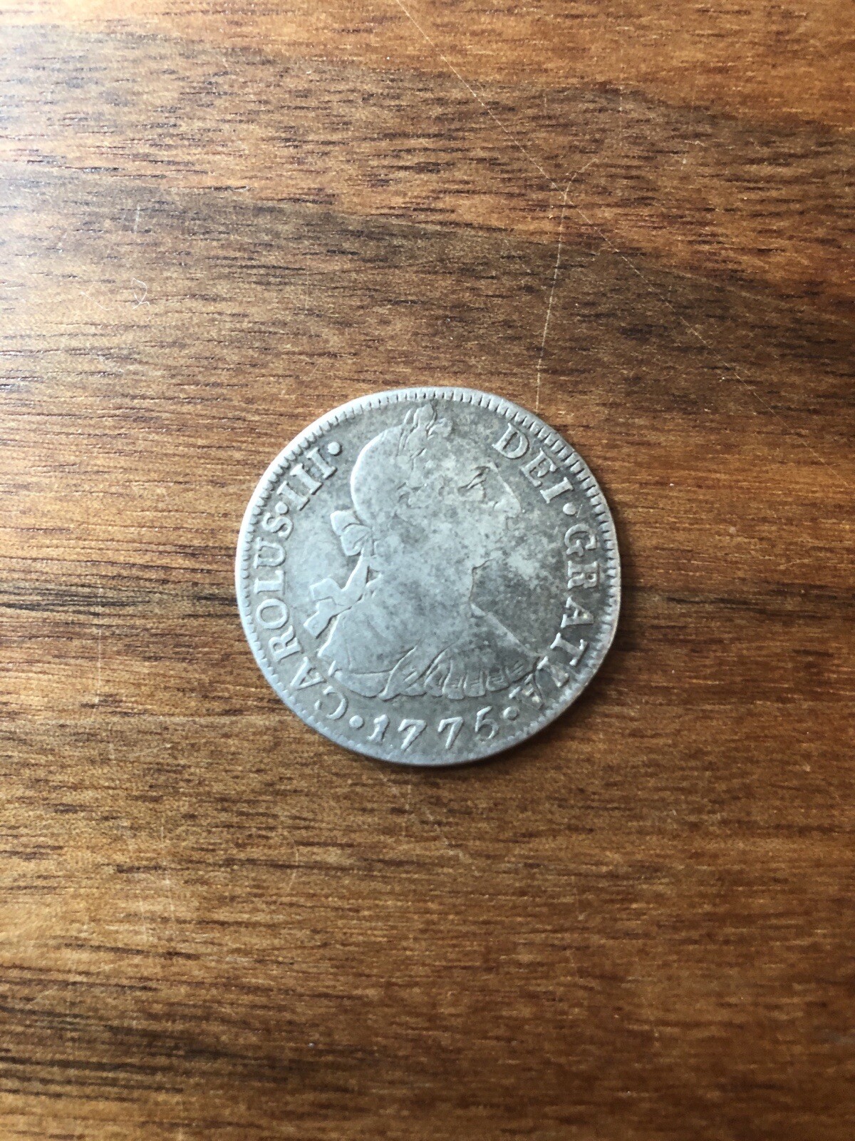 1775 DEI GRATI CAROLUS III Silver Coin! 2 Reales! Mexico Spanish ...