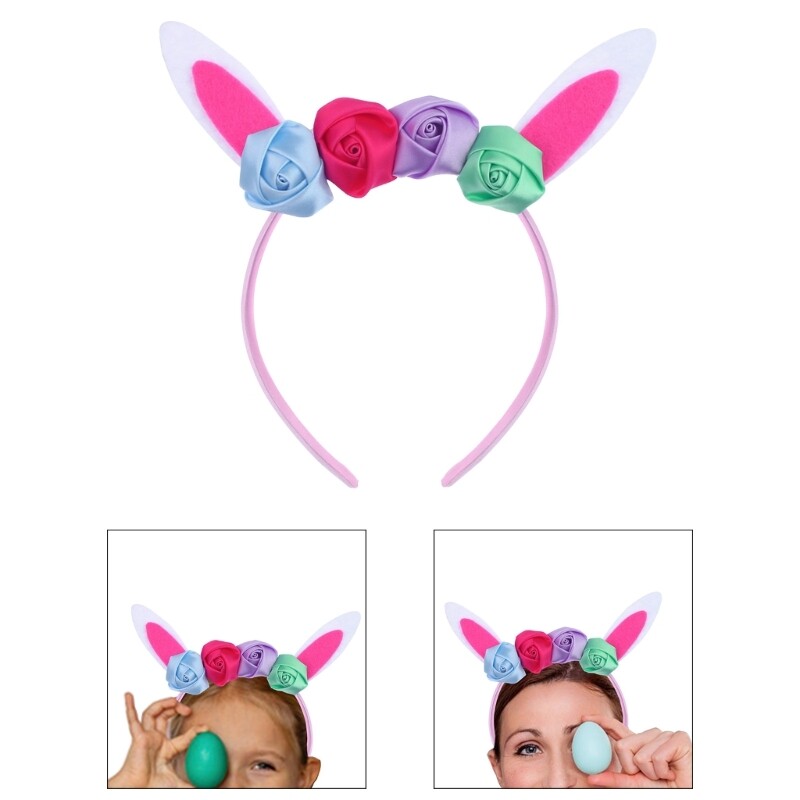 Easter Ears Headband Easter Hair Accessories with Flower for Adults | eBay