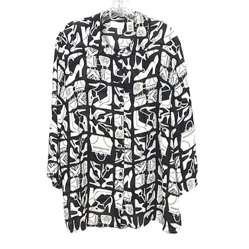 Alfred Dunner Top Button Up Shirt Textured Handbags Shoes Jewelry Top ...
