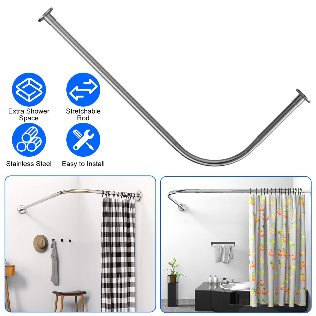 L Shaped Curtain Rod