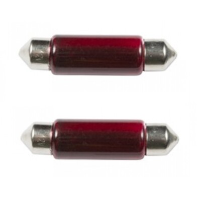 Marine Grade T3.5 12V 10W Double Ended Cap RED Festoon Light Bulb Ancor ...