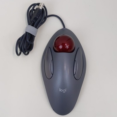 Logitech TrackMan Marble USB Wired Trackball Mouse Ergonomic Optical ...