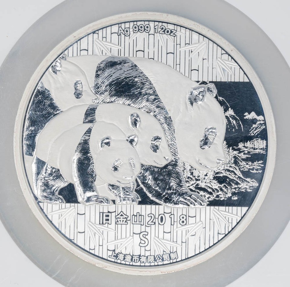 2018 China Panda Santa Clara Coin Expo 12oz .999 Silver PF69UCam NGC DC ...