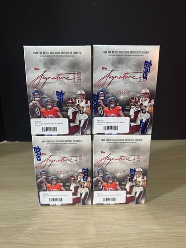 LOT OF 4 2024 TOPPS SIGNATURE CLASS FOOTBALL FACTORY SEALED BLASTER BOX ...