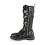 DEMONIA RIOT-18BK Mens Black Leather Punk Combat Steel Toe Knee High ...