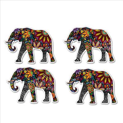 elephant vinyl stickers 4 x 63 x 45mm colourful decorated car bumper ...