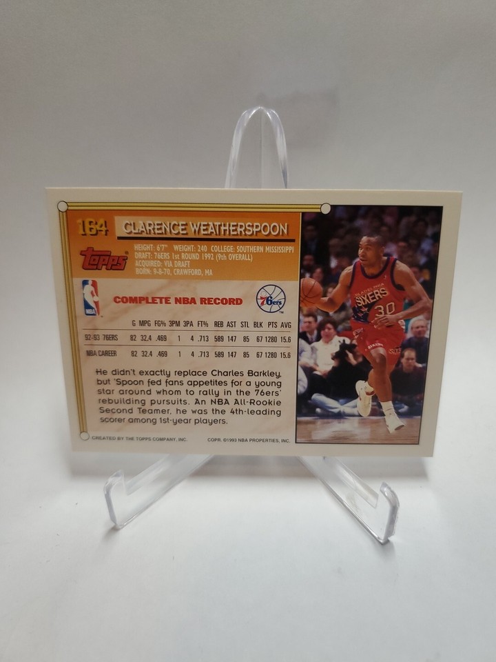 1993-94 Topps Gold #164 Clarence Weatherspoon NBA Basketball | eBay