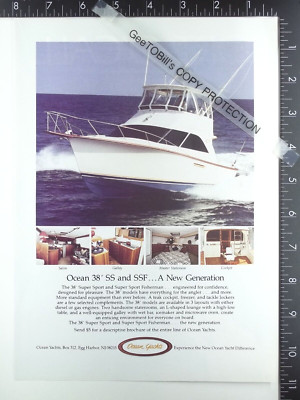 1986 ADVERTISING for Ocean 38 SS SSF motor yacht boat | eBay