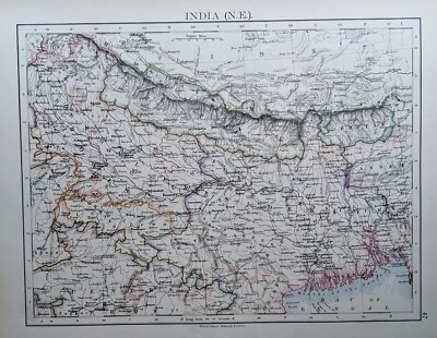 1897 ANTIQUE MAP NORTH EAST INDIA NEPAL OUDH ASSAM | eBay