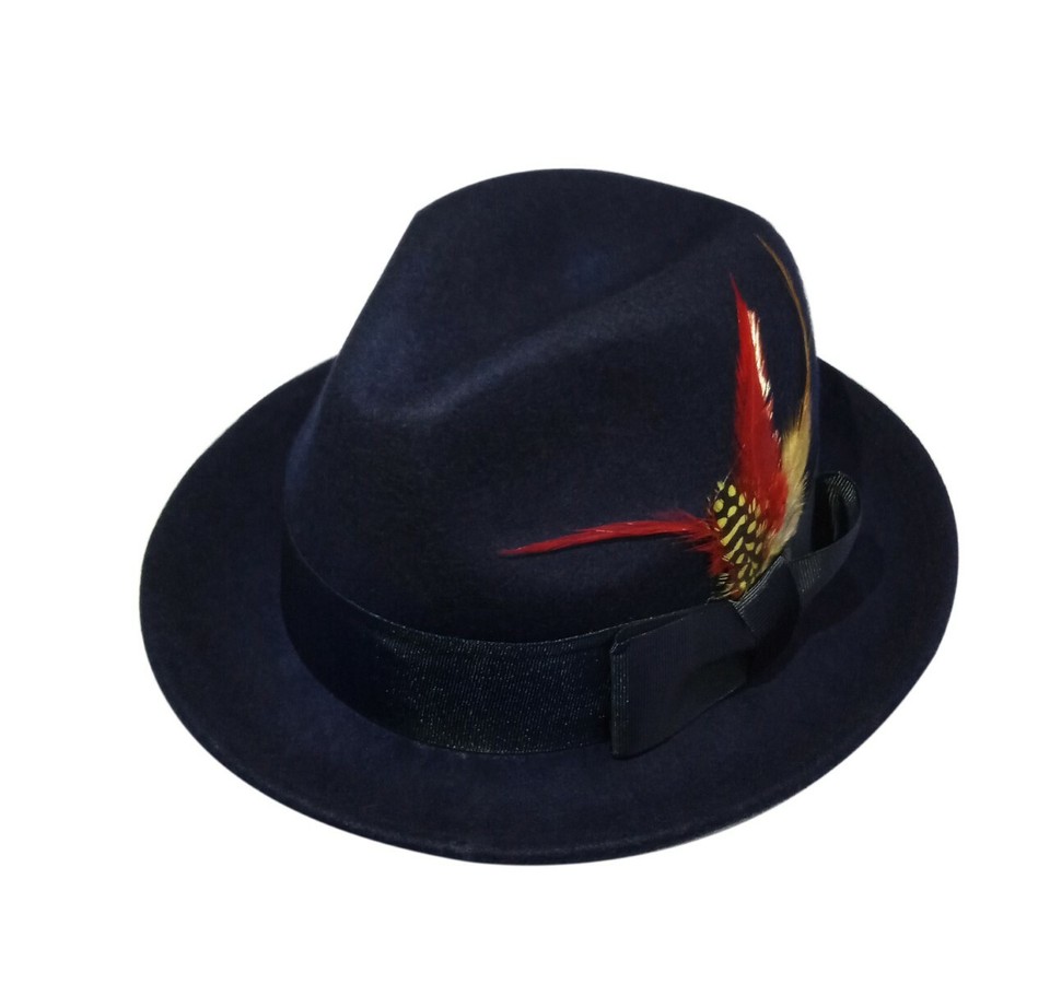 New Men's 100% Wool Quality Fedora Trilby God Father Hat S-XL by ...