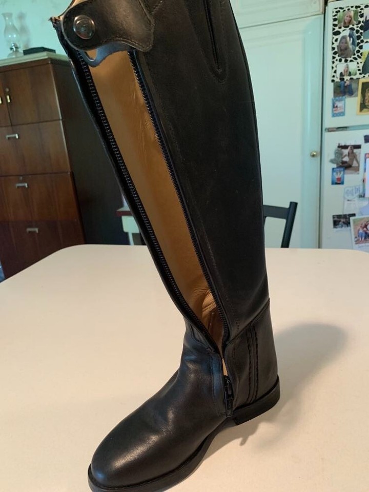 Ariat Tall Equestrian Riding Boots Black Tempo Dressage Zip Sz 7.5B ...